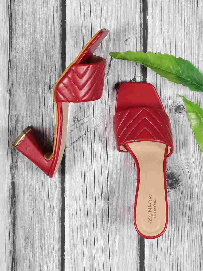 Claire Maroon Block Heel – Monrow Shoes