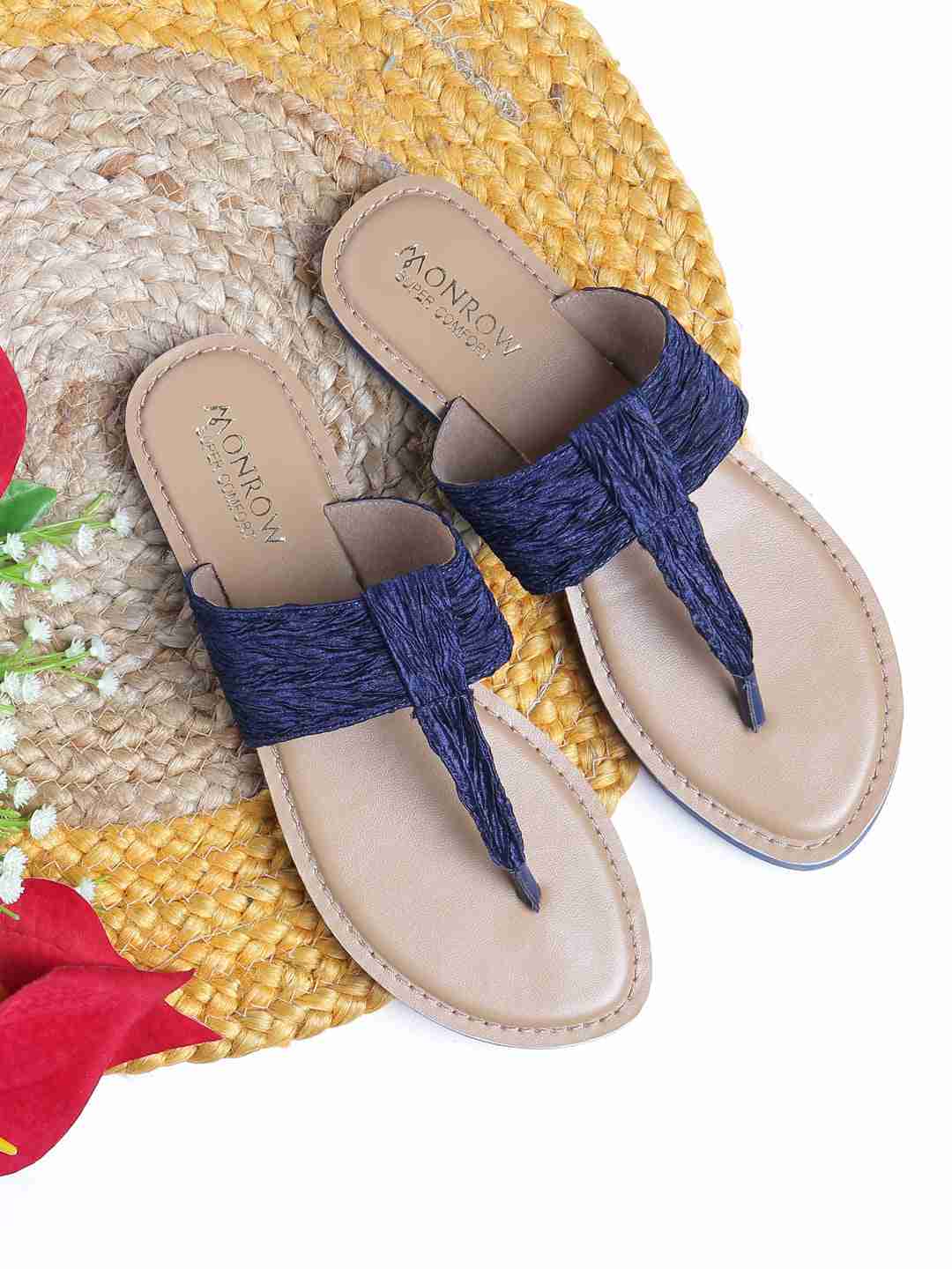 Sabrina Blue Flats – Monrow Shoes